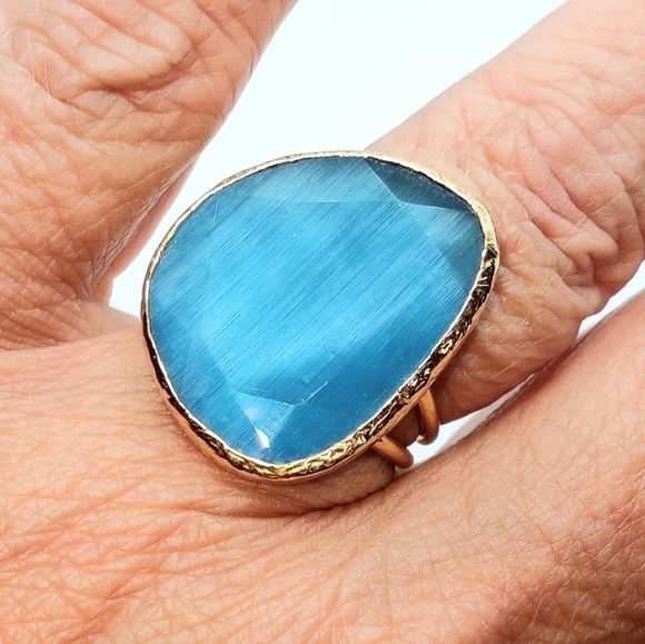 Jewelry | Marine Blue Agate Ring | Poshmark